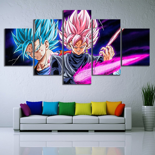 5 Piece Dragon Ball Super Goku N Black Goku Poster Animated Cartoon ...