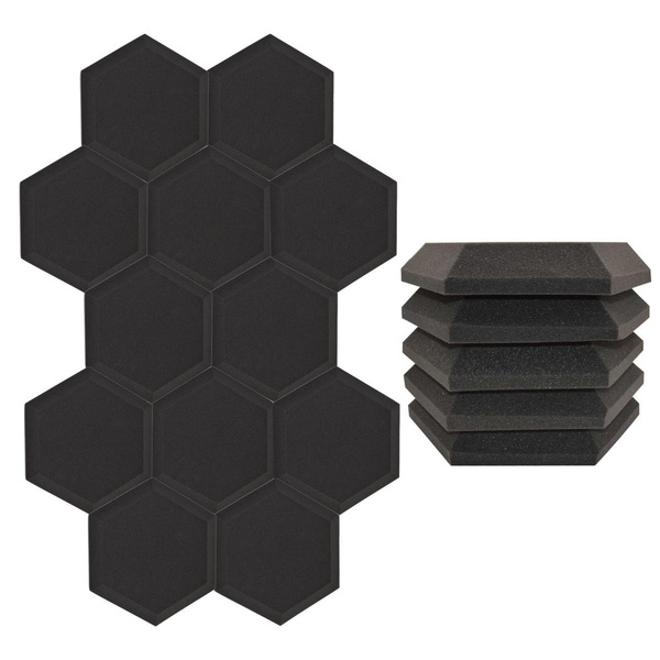 12Pack New Hexagon Acoustic Foam Panel Sound Isolation Insulation tool ...