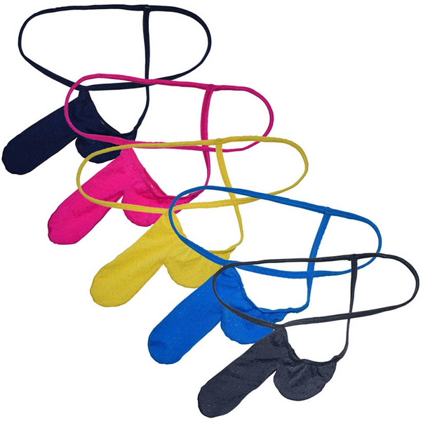 Men String Micro Thong Long Bulge Pouch Stretchy Sheath G-string ...