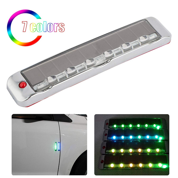 7 Color Wireless Car Solar LED Strobe Warning Lights Emergency Side ...