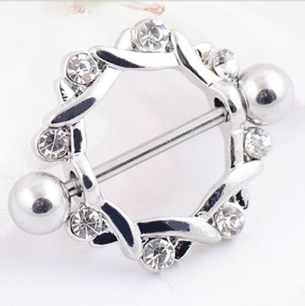 A pair Circular ring Imbue Diamond Nipple Rings sexy nipple shield 316 ...