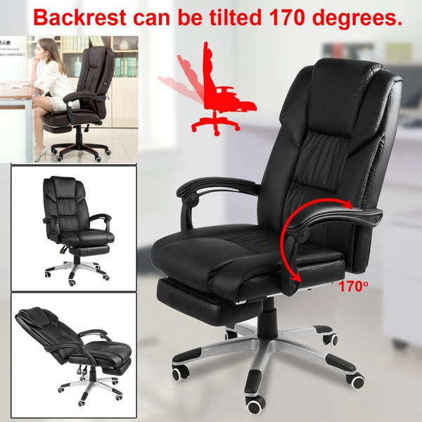 Adjustable Sports Racing Office Chair PU Leather Swivel Cushioned Arm ...