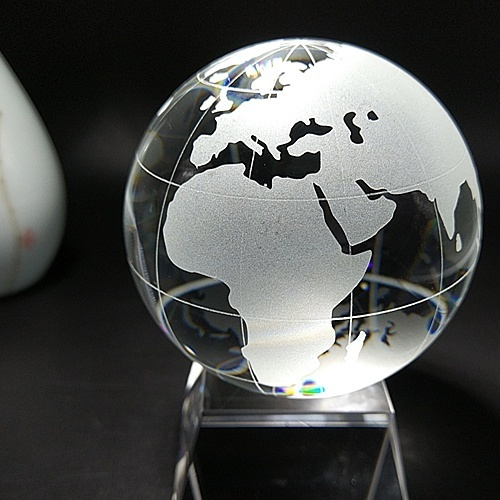 1pc 30MM Crystal Glass Globe World Map Office Desk Ornaments Teach ...
