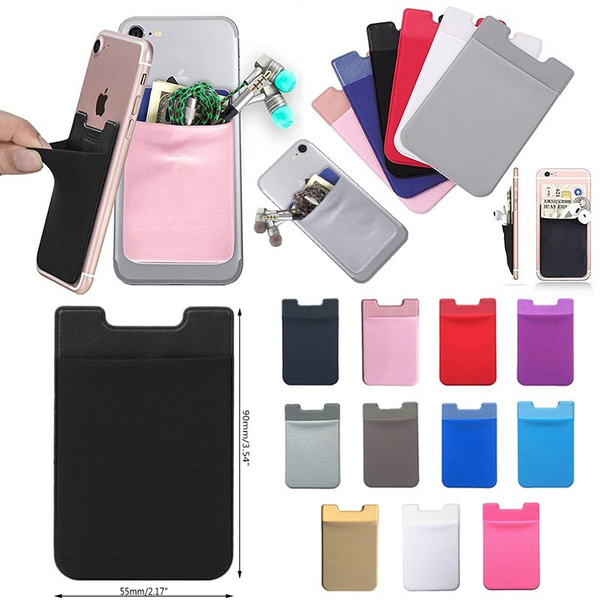 Fashion Elastic Lycra Cellphone Pocket Solid Mobile Phone Wallet Credit ...