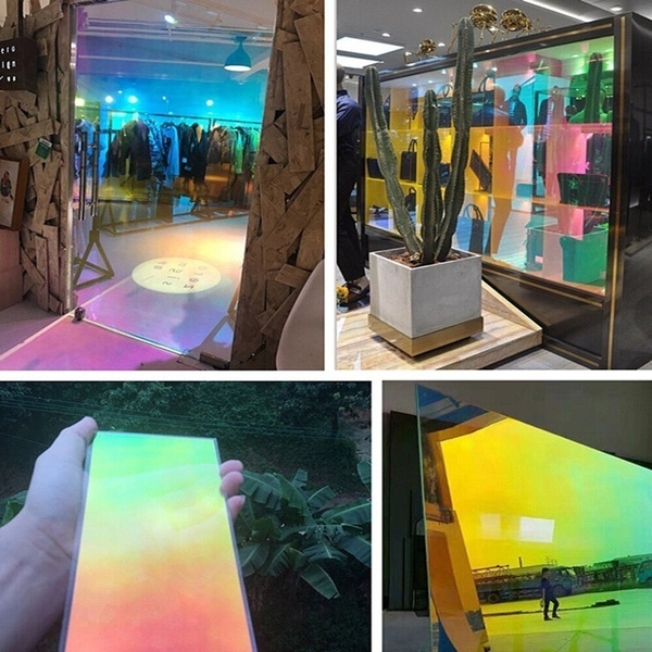 Rainbow Effect Beautiful Fluorescent Iridescent Film Window Film gift ...