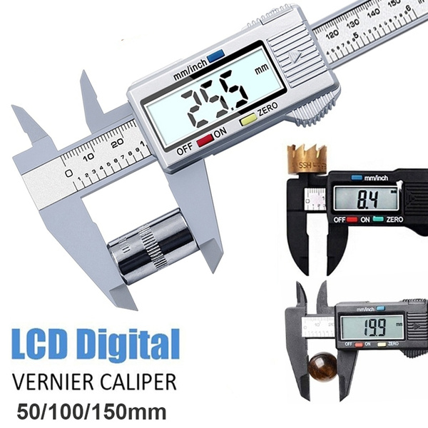 0-50/100/150mm LCD Electronic Digital Vernier Caliper Carbon Fiber ...
