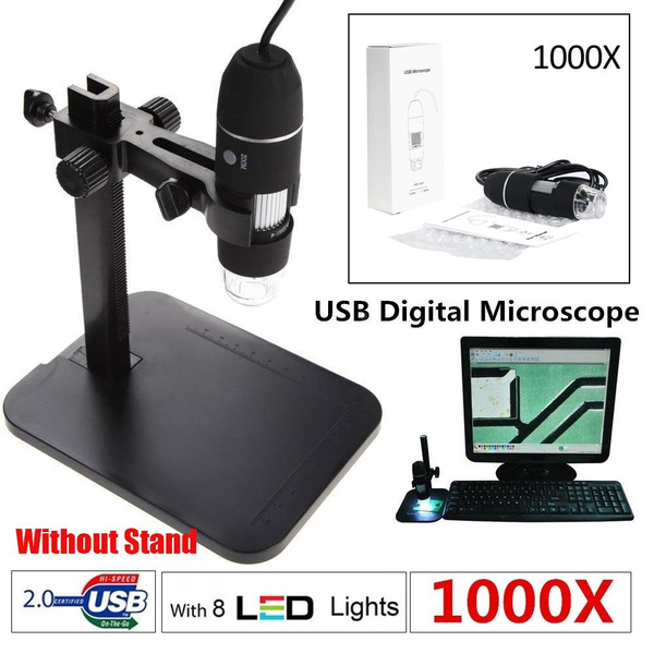 1000X 8 LED 2MP 300000 Pixels USB Digital Microscope Magnifier Camera ...