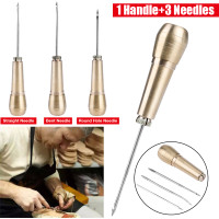 3 Needles Leather Shoe Repair Sewing Awl Hand Stitcher Leathercraft ...