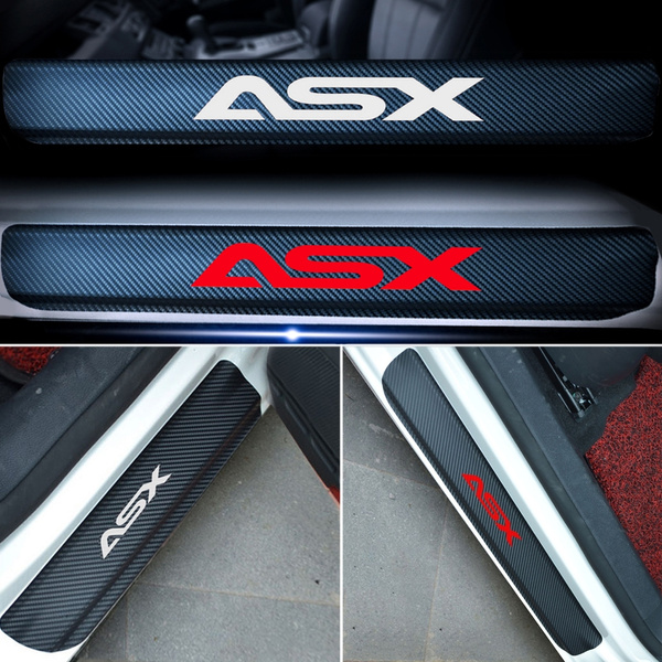 4PCS/set Car Accessories Door Sill Scuff Welcome Pedal Protect Carbon ...