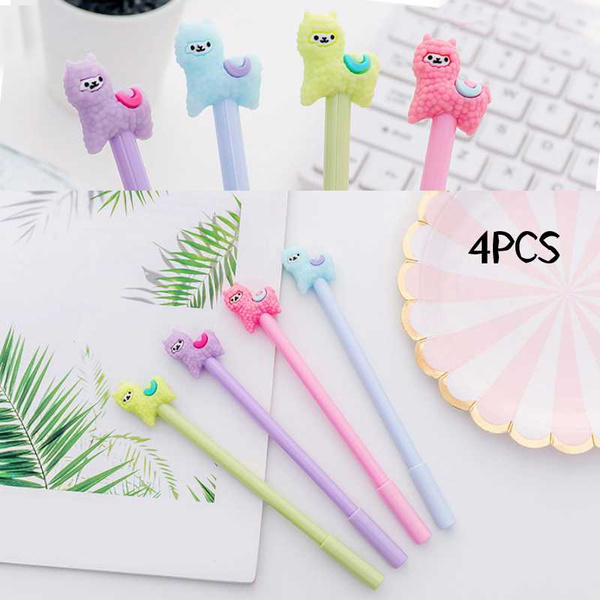 Cute Multicolor Animal Lovely Alpaca Gel Ink Pen Black Writing Pen ...
