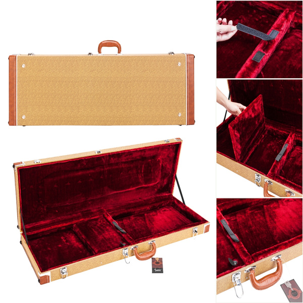 Hard Shell Guitar Case with Red Plush Interior | Wish