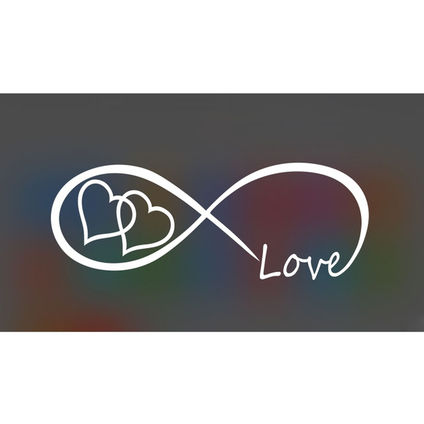 LOVE HEART INFINITY FOREVER SYMBOL VINYL DECAL CAR WINDOW BUMPER ...