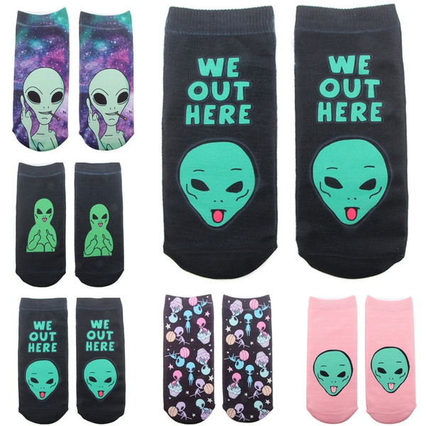 Alien Series 3D Printed Socks Breathable Boat Socks for Women Men ...
