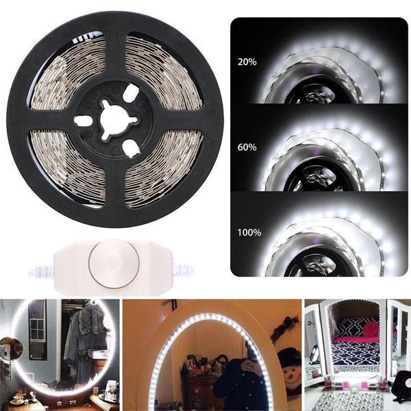 13ft Flexible LED Makeup Vanity Mirror Light Strip Dimmable Dressing ...