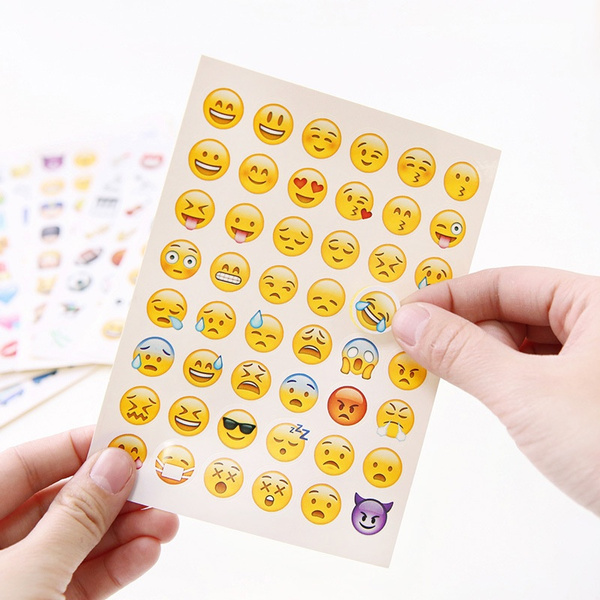 5pcs Cute Head Portrait Sticker Smiling Face Interesting QQ Wechat face ...