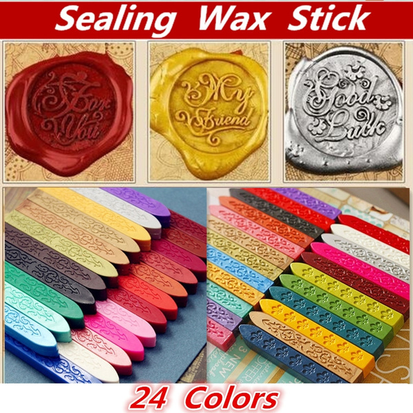 24 Multicolor Vintage Retro Sealing Wax Dedicated Beeswax Stick Wax ...