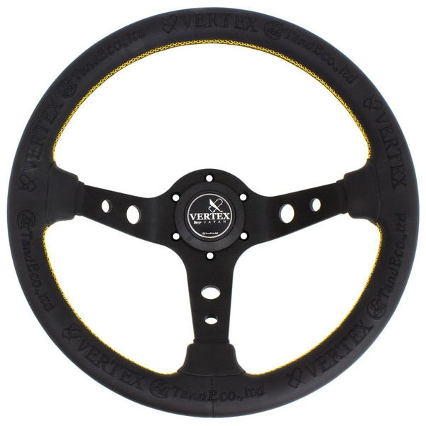 VERTEX KING 330mm jdm Racing Black Genuine Leather Drift Steering Wheel ...