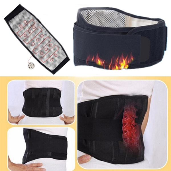 Magnetic Therapy Backache Lower Back Support Brace Belt Black ...
