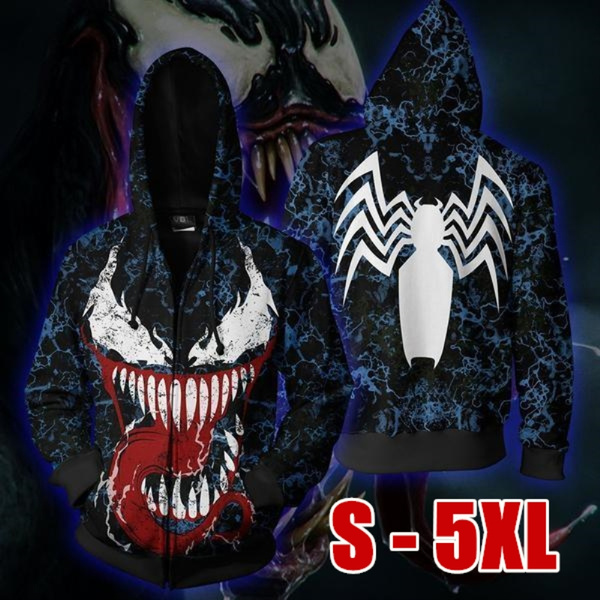 2018 Fshion New Venom Spider-man Hoodie Autumn Winter 3D Printing ...