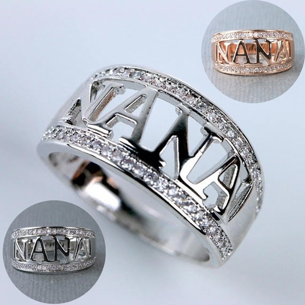 2018 Exquisite Nana Ring 925 Sterling Silver Cubic Zirconia Diamond ...