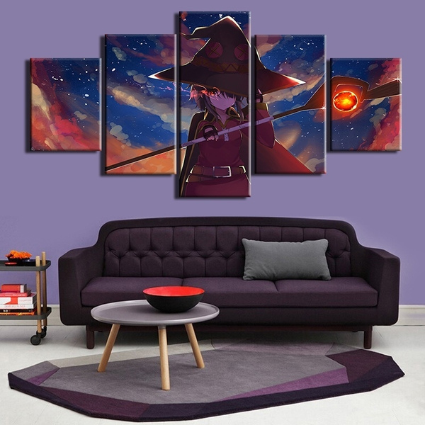 Unframed 5 Panels Anime Wonderful World KonoSuba Megumin Posters Home ...