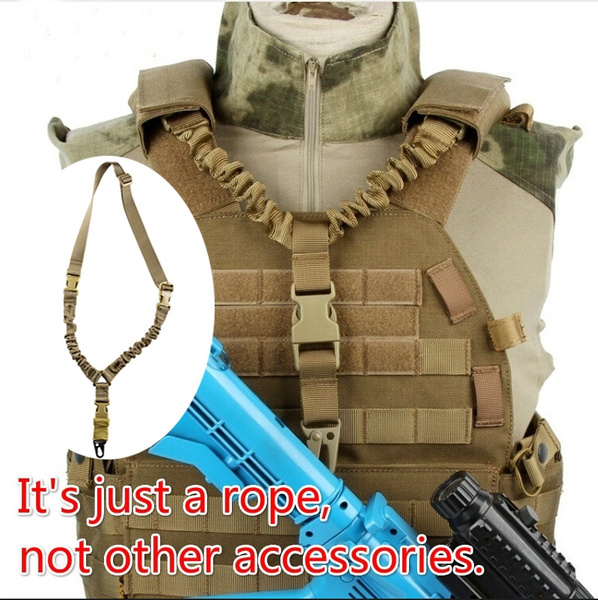 Quick Release Bungee Rifle Shoulder Sling Plate Carrier Tactical Gun ...