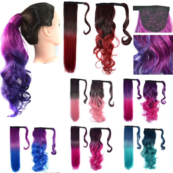（22inch）High Temperature Fiber Long Wavy Synthetic Wrap Around ...