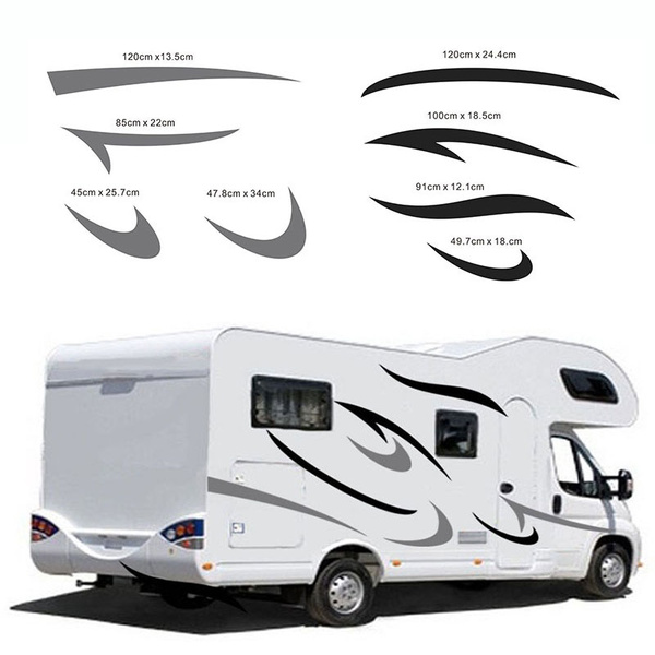 2PCS Motorhome Caravan Travel Trailer Camper Van Stripes Graphics (one ...