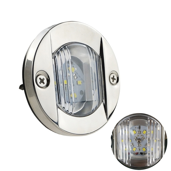 DC 12V Marine Boat Tail Light Transom LED Stern Light Round Stainless ...