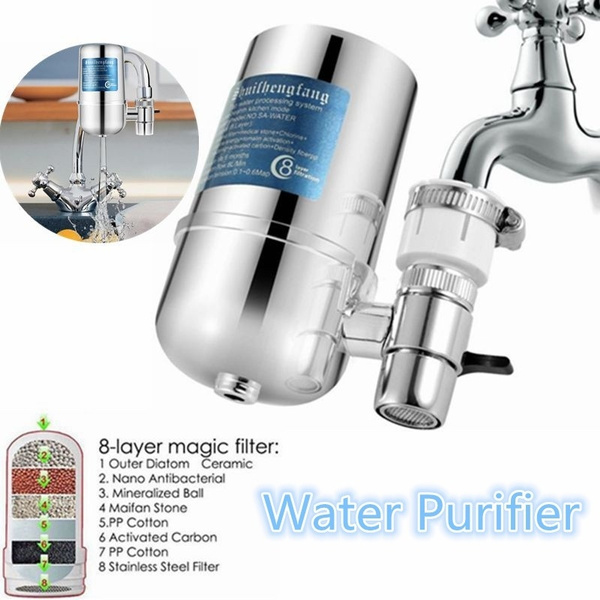 Water Filter For Kitchen Sink Or Bathroom Faucet Mount Filtration Tap ...
