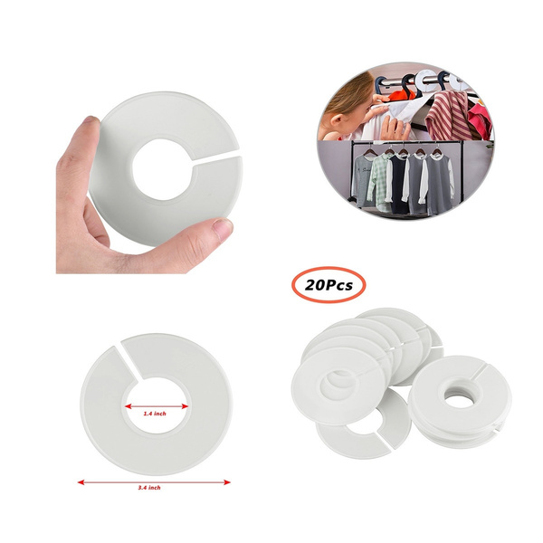 Pack of 20 Plastic Round Hangers Closet Dividers Clothing Rack Size ...