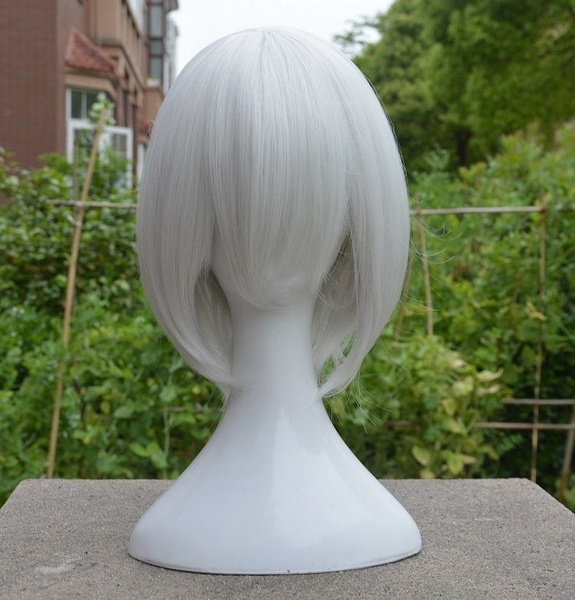 NieR:Automata 2B Wig YoRHa No.2 Type B Heroine Silver White Bobo ...