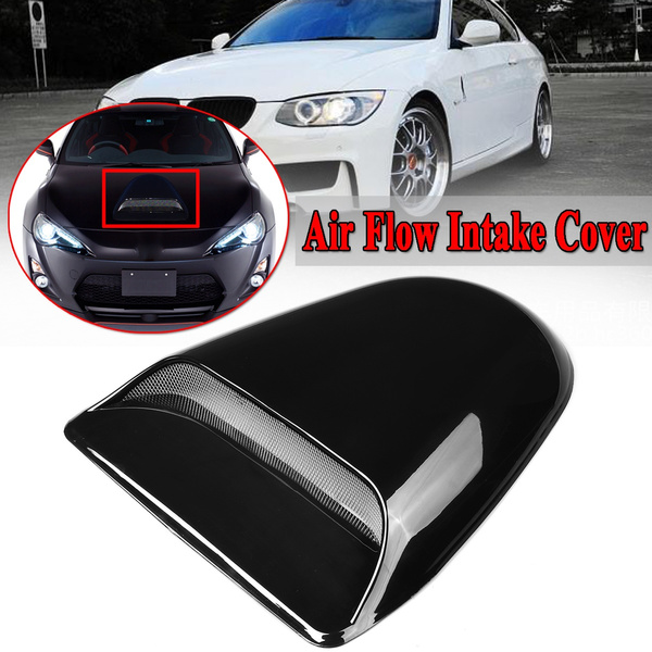 Universal Gloss Black Car Decorative Air Flow Intake Scoop Bonnet Vent ...