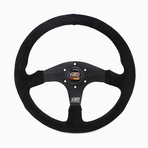 Mugen 14inch Suede Leather Steering Wheel Tuning Drift Racing Car ...
