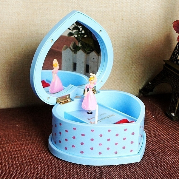 4 Colors Girl Music Box Children Musical Jewelry Box Heart-shaped with ...