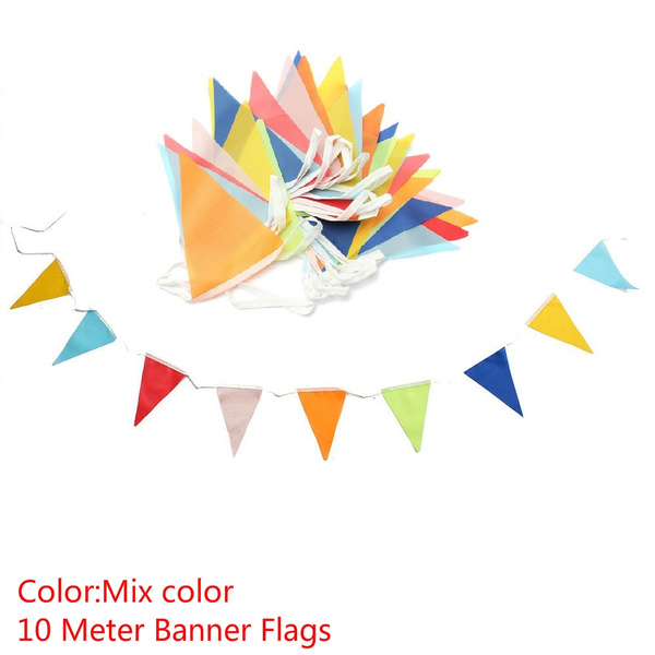 10M Banner Bunting Pennant Flags Party Holiday Apply Wedding Rainbow ...