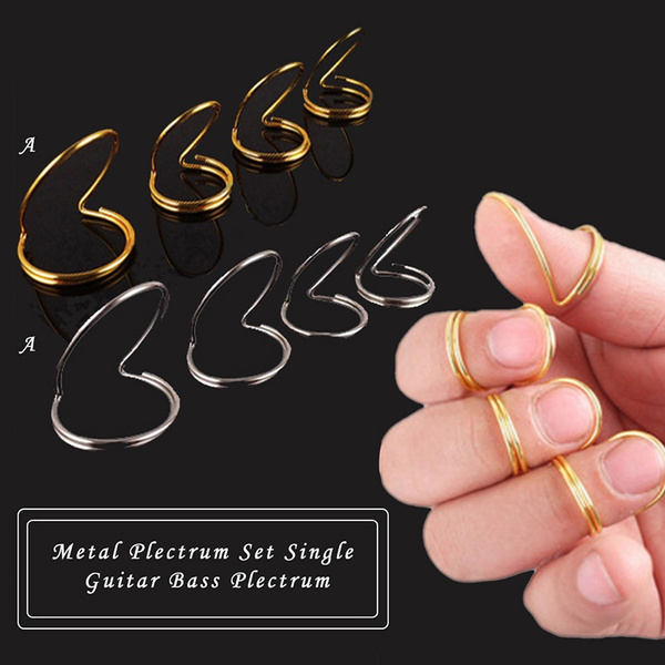 4pcs / Lot Guitar Finger Tips Silver Metal Classic Finger Bass Guitar ...