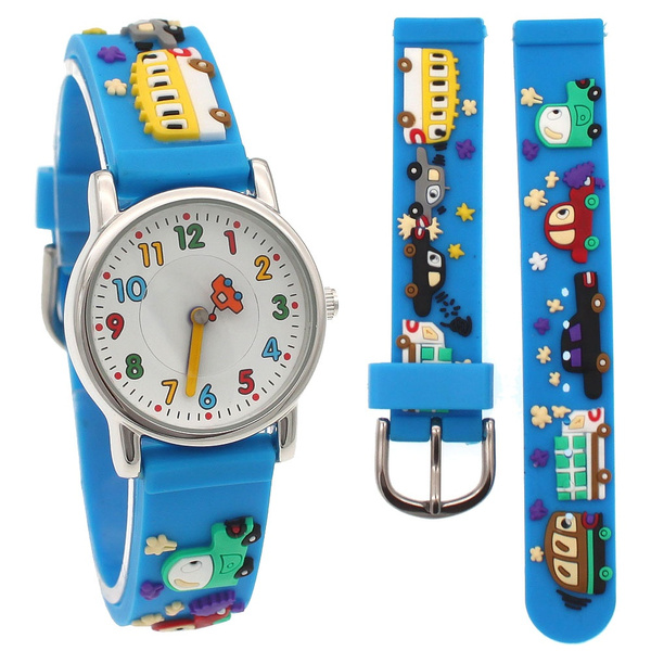 High Quality Boy Girls Dinosaur Cars Bus Cartoon Watch Kids Children's ...