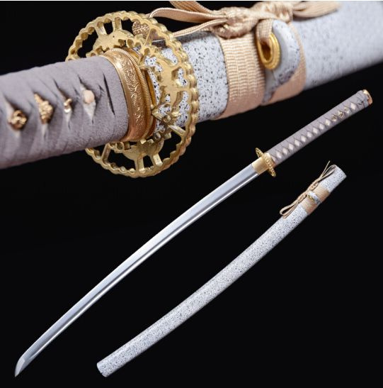 Handmade-carbon-steel-Japanese-samurai-katana-sword-full-tang-groove ...