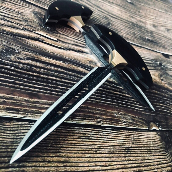 HOT!! Pocket Three Edges Knife Knuckle Tactical Gear Combat Triangular ...