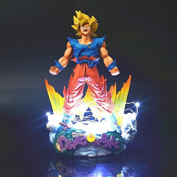 24CM High Limited Edition Dragon Ball Z LED Son Goku Explosion Figurine ...
