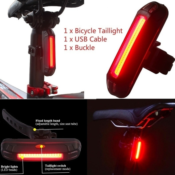 USB Rechargeable Bicycle Taillights Waterproof Bike Warning Back Rear ...