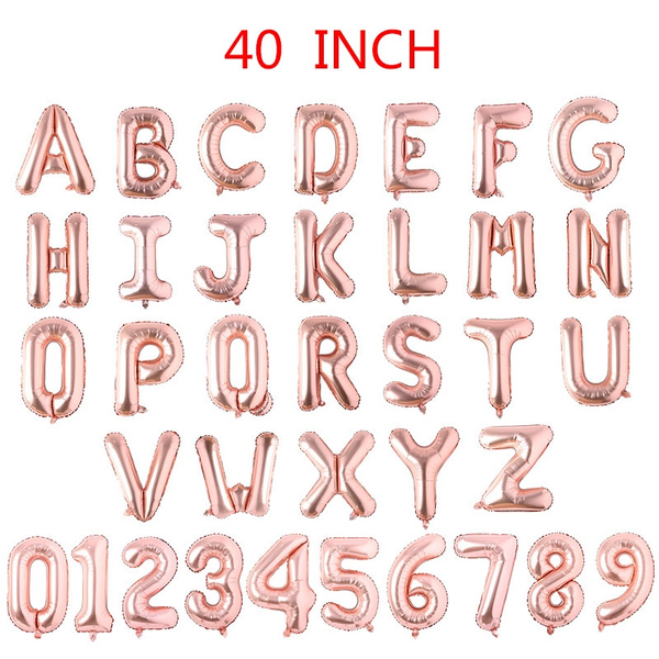 Large 40"inch rose Gold number balloons for first birthday party decor ...