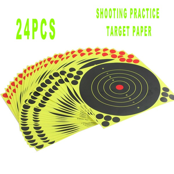 24 Pack -8 Inch Sticker Shooting target Fluorescence Green Adhesive ...
