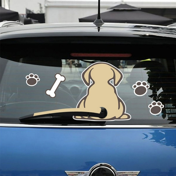 Car Reflective Rear Wiper Sticker Tail Will Move The Dog Car Stickers ...
