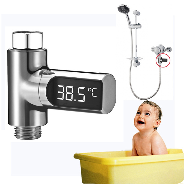 LED Display Water Douche Thermometer Flow Water Temperture Monitor Led ...