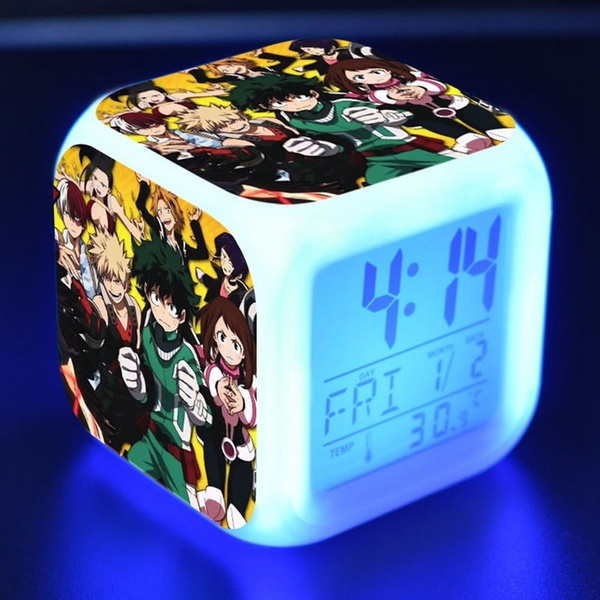 Anime My Hero Academia Digital Alarm Clock Colorful Glowing Led Clock ...