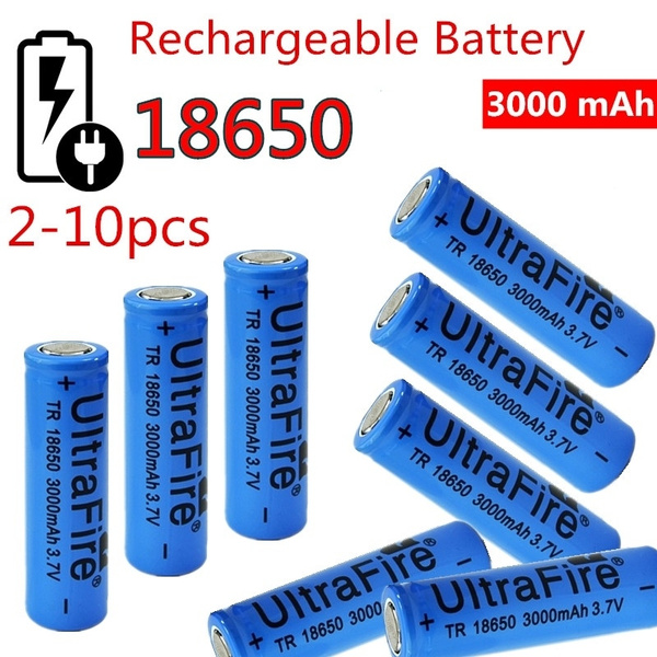Big Capacity 3000mah 2-10pcs 3.7V 18650 Rechargeable Ultrafire Flat Top ... Big Capacity 3000mah 2-10pcs 3.7V 18650 Rechargeable Ultrafire Flat Top ...