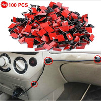 100 Pcs Adhesive Car Cable Clips Wire Clamps Organizer Cord Tie Holders ...