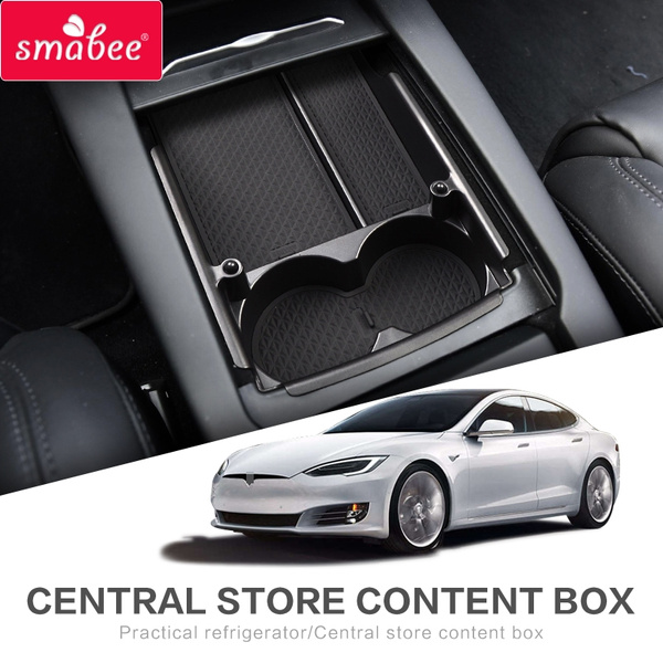 Car central armrest box For Tesla MODEL X MODEL S Tray Storage Box Auto ...